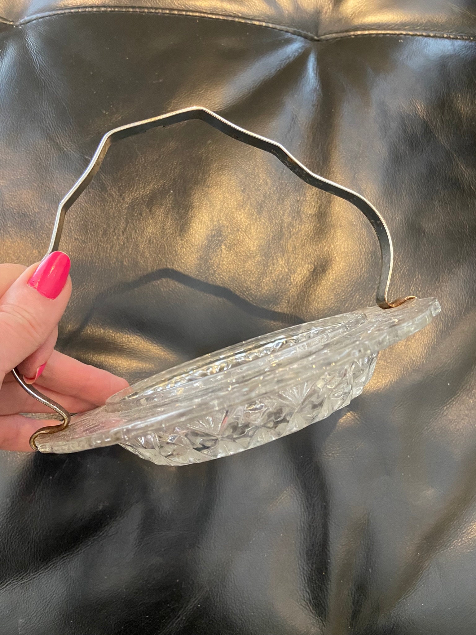 Vintage Serving Dish Glass Metal Handle NO SPOON Housewares - Etsy