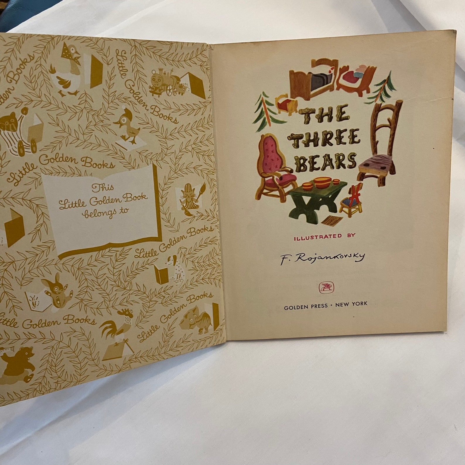 The Three Bears Little Golden Book Childrens Vintage 1948 Hardcover ...