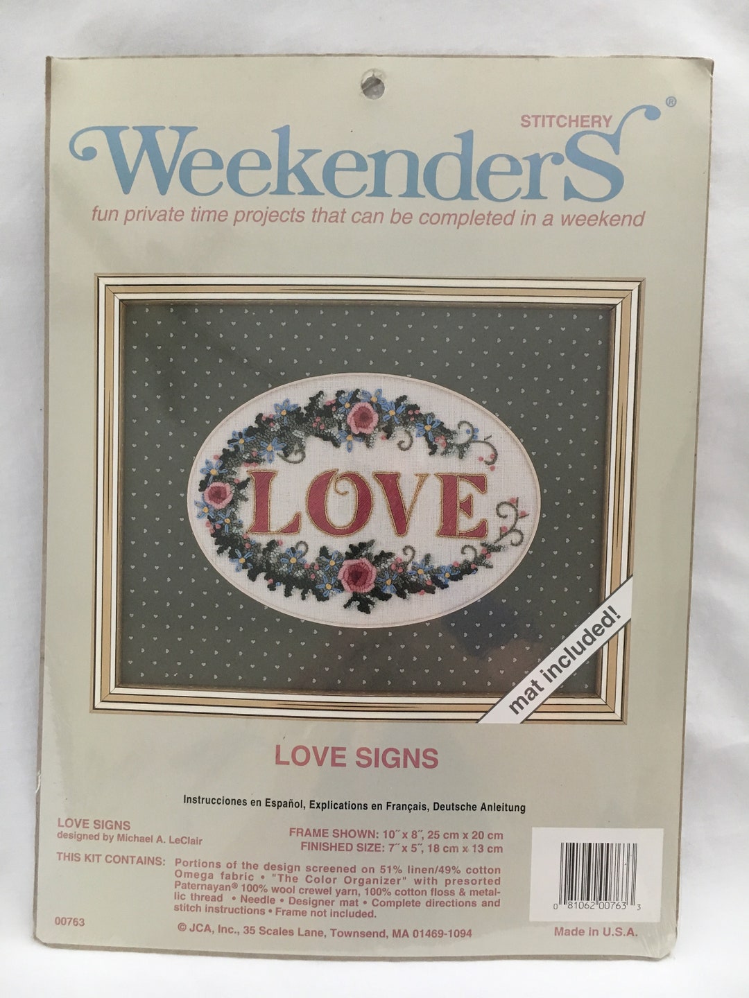 Love Signs Weekenders Needlepoint Embroidery Sewing Kit Mat Stamped ...
