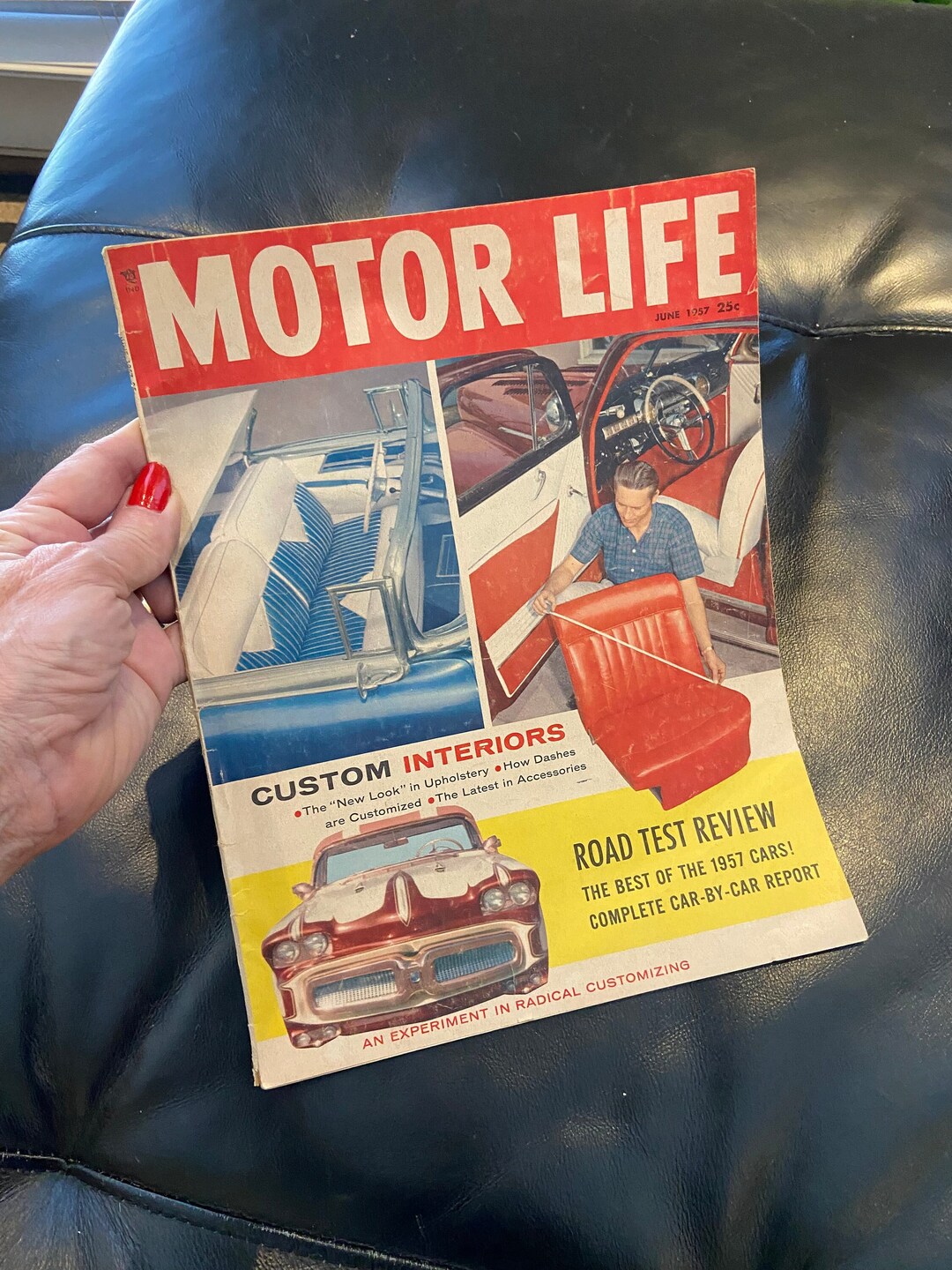 MOTOR LIFE MAGAZINE, Vintage June 1957, Automobiles, Collectible, Old ...