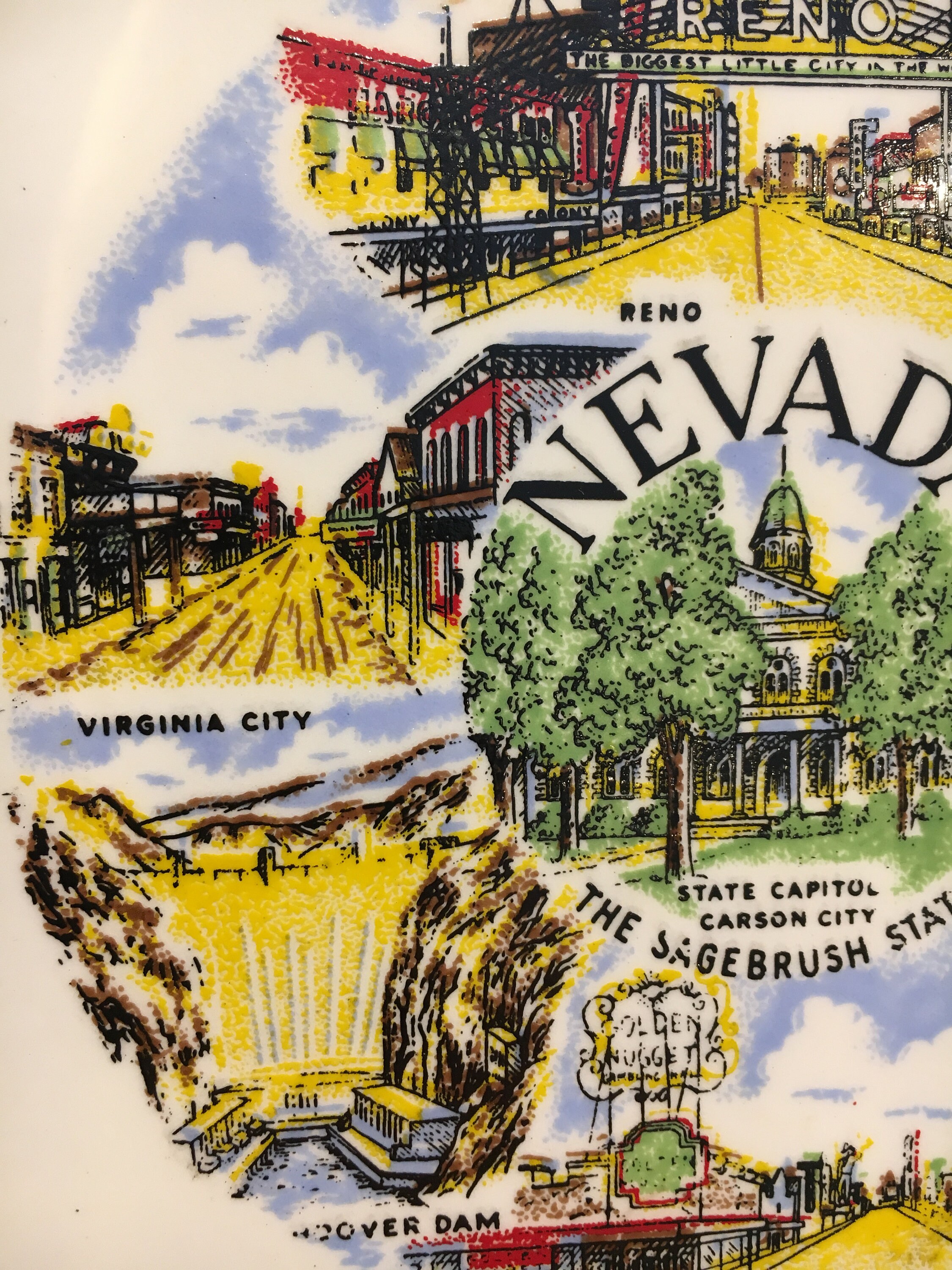 Nevada Plate, Souvenir Plate, Vintage Plate, Housewares, Collectible ...
