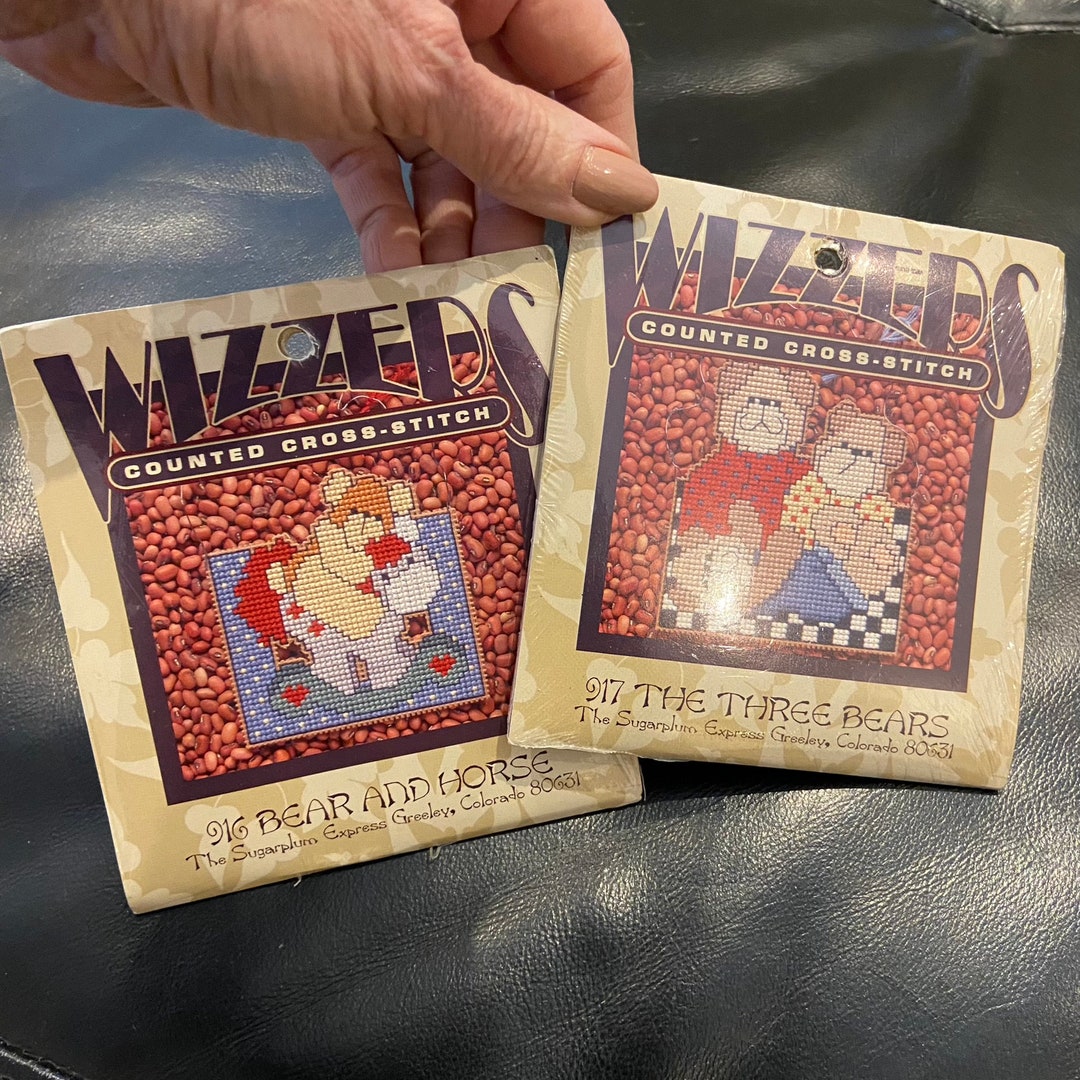 2 Wizzers Brand Counted CROSS STITCH Plastic Canvas Sewing Kits the ...