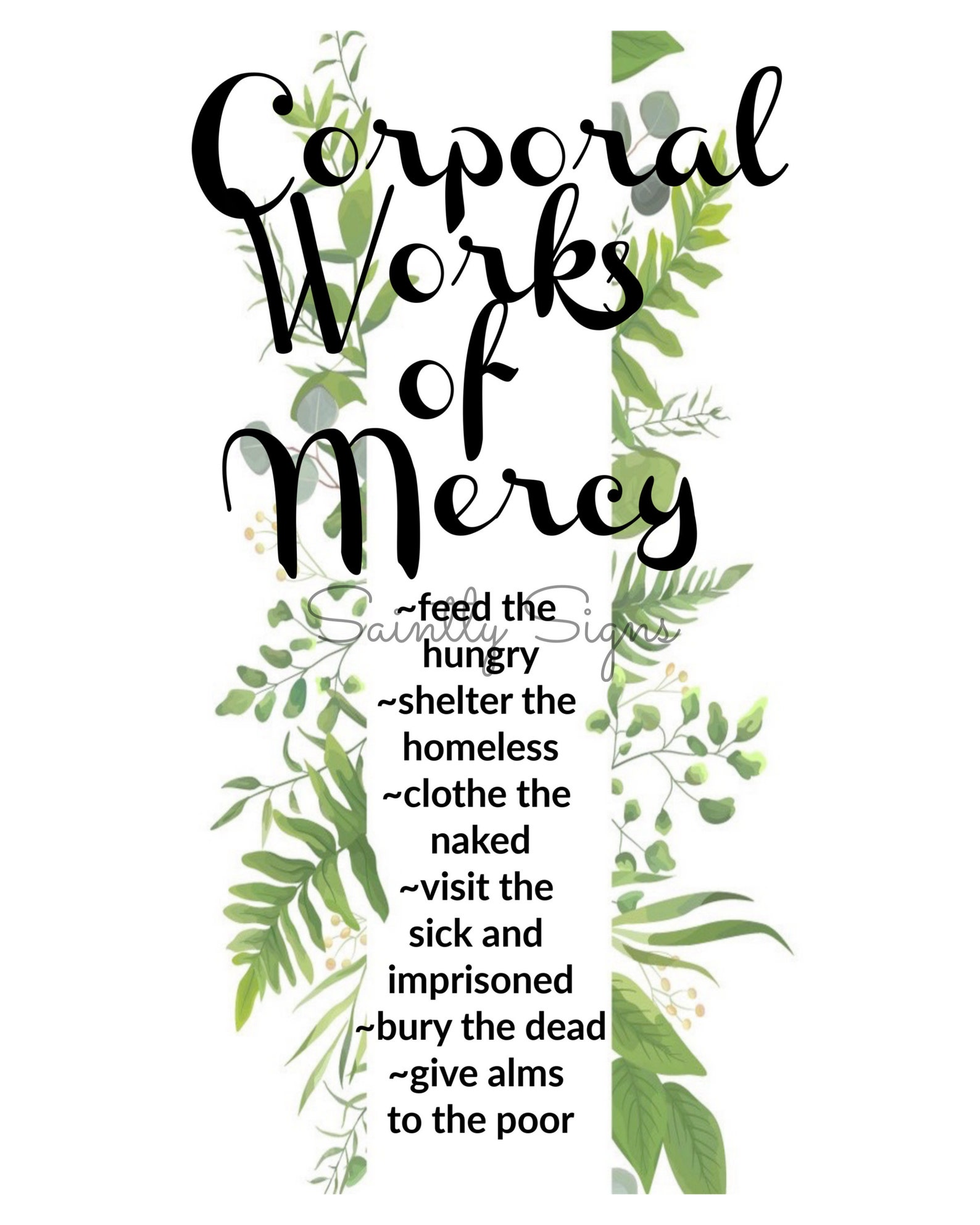 Corporal Works of Mercy - Etsy