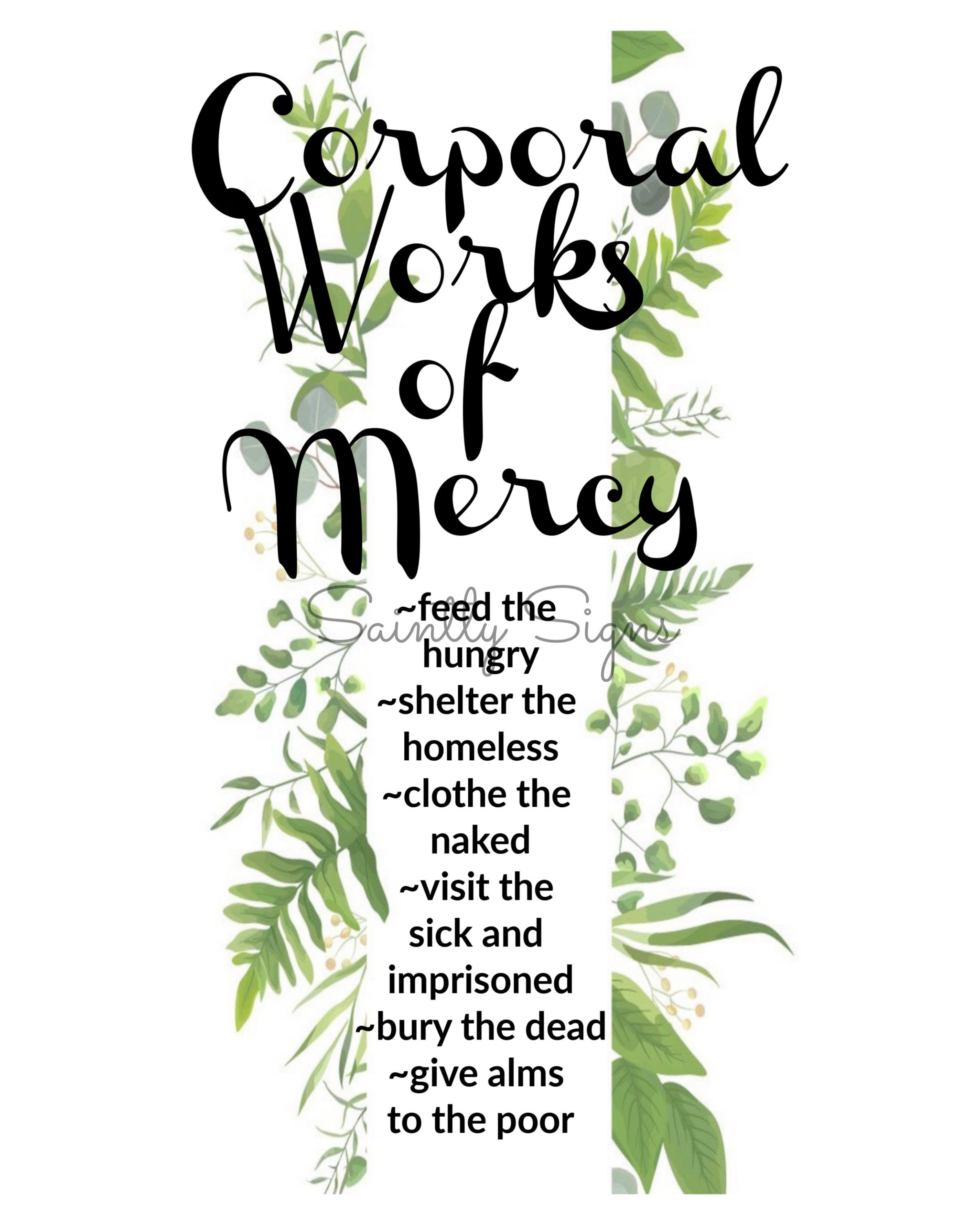 Corporal Works of Mercy - Etsy