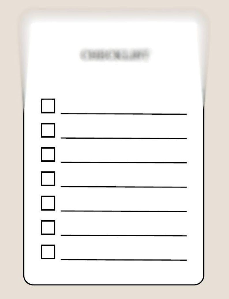 List, Blank Template, DIY Checklist, Write-in Checklist, Organization ...