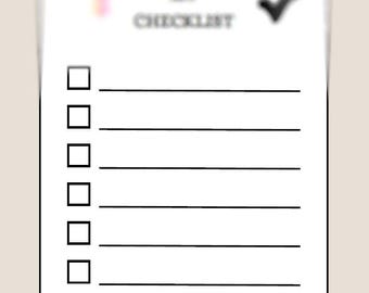 List, Blank Template, DIY Checklist, Write-in Checklist, Organization ...