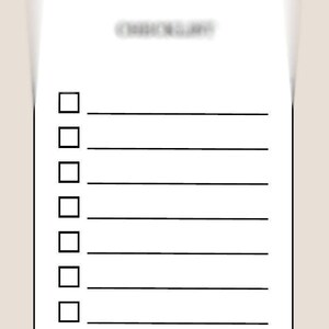 List, Blank Template, DIY Checklist, Write-in Checklist, Organization ...
