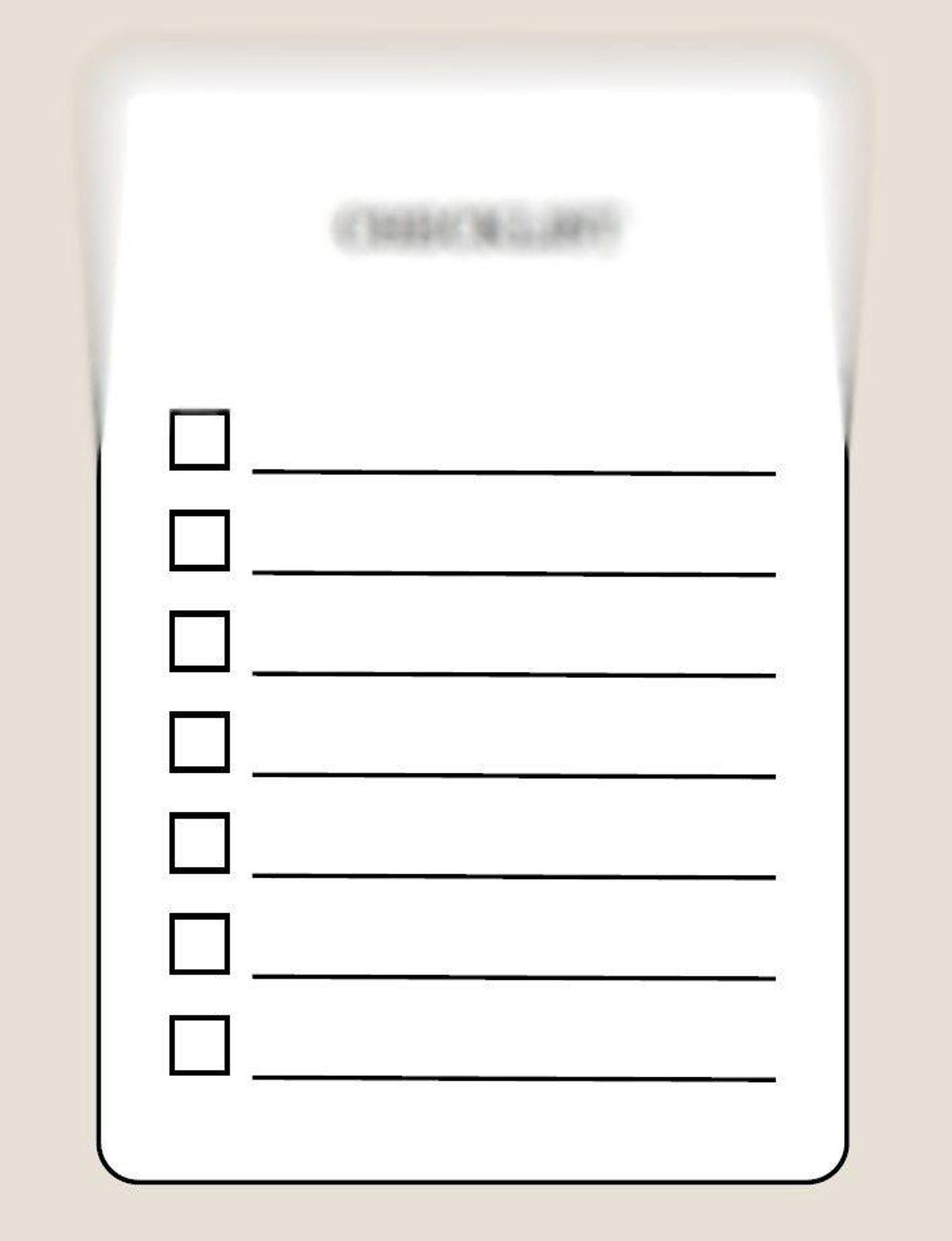 List, Blank Template, DIY Checklist, Write-in Checklist, Organization ...