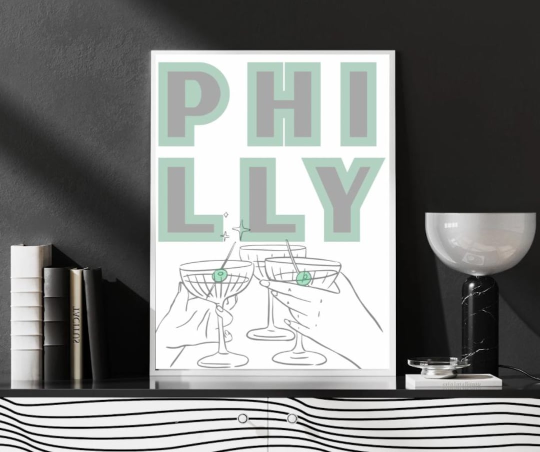 Philly Bar Cart Poster - Etsy