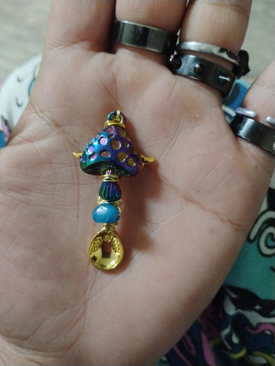 Golden Mushroom Wings Custom Bump Snuff Spoon, Miniature Spoon, Adult ...