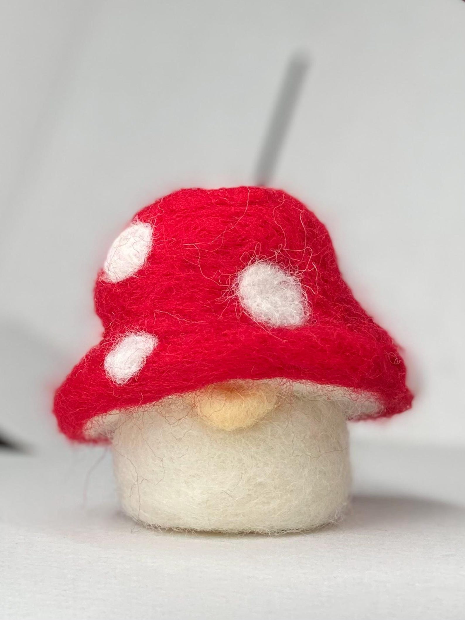 Handmade Needle Felted Mushroom Figure - Red Cap Mushroom for Adorable ...