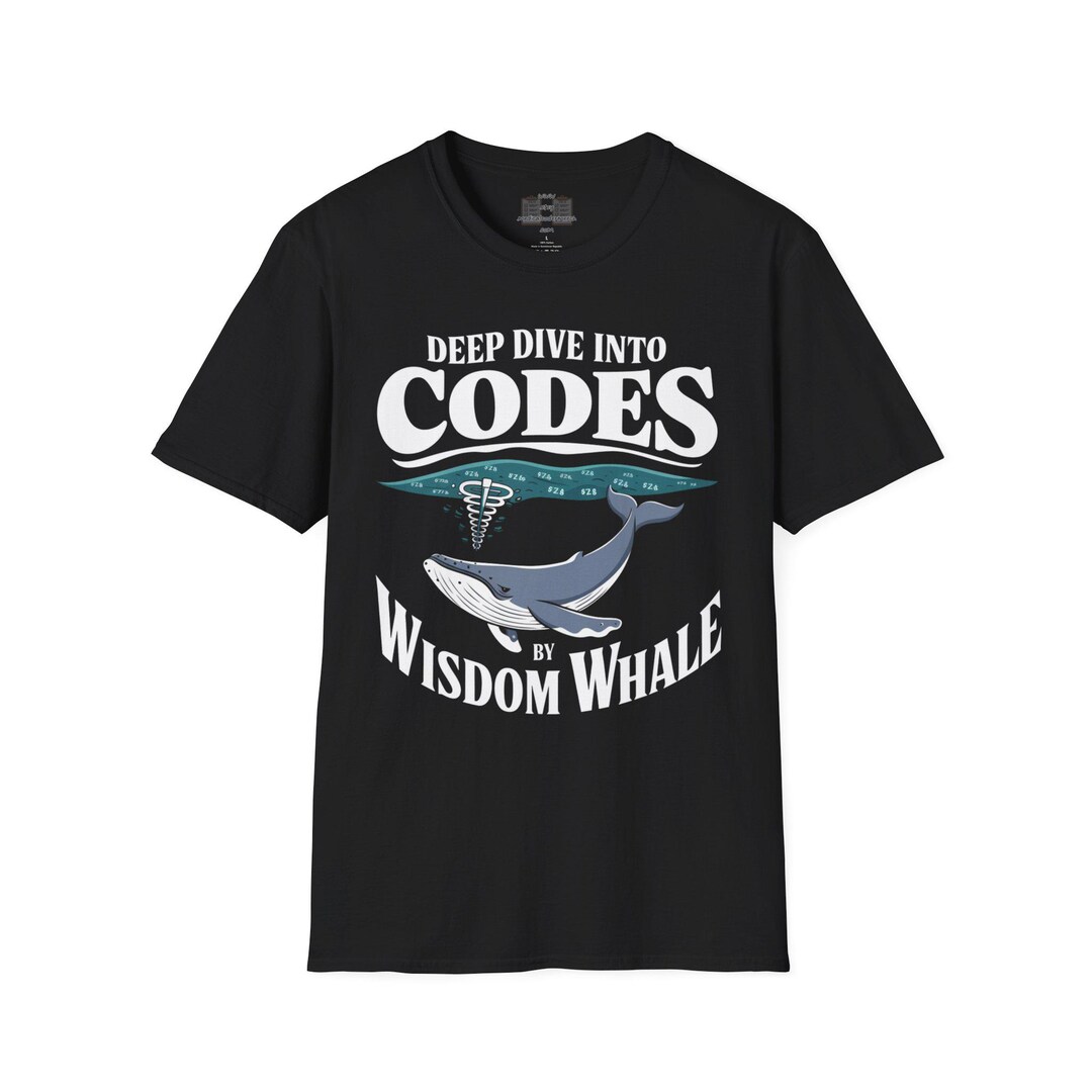 Deep Dive Into Code by Wisdom Whale Mofusand Cute Coding Whale T-shirt ...
