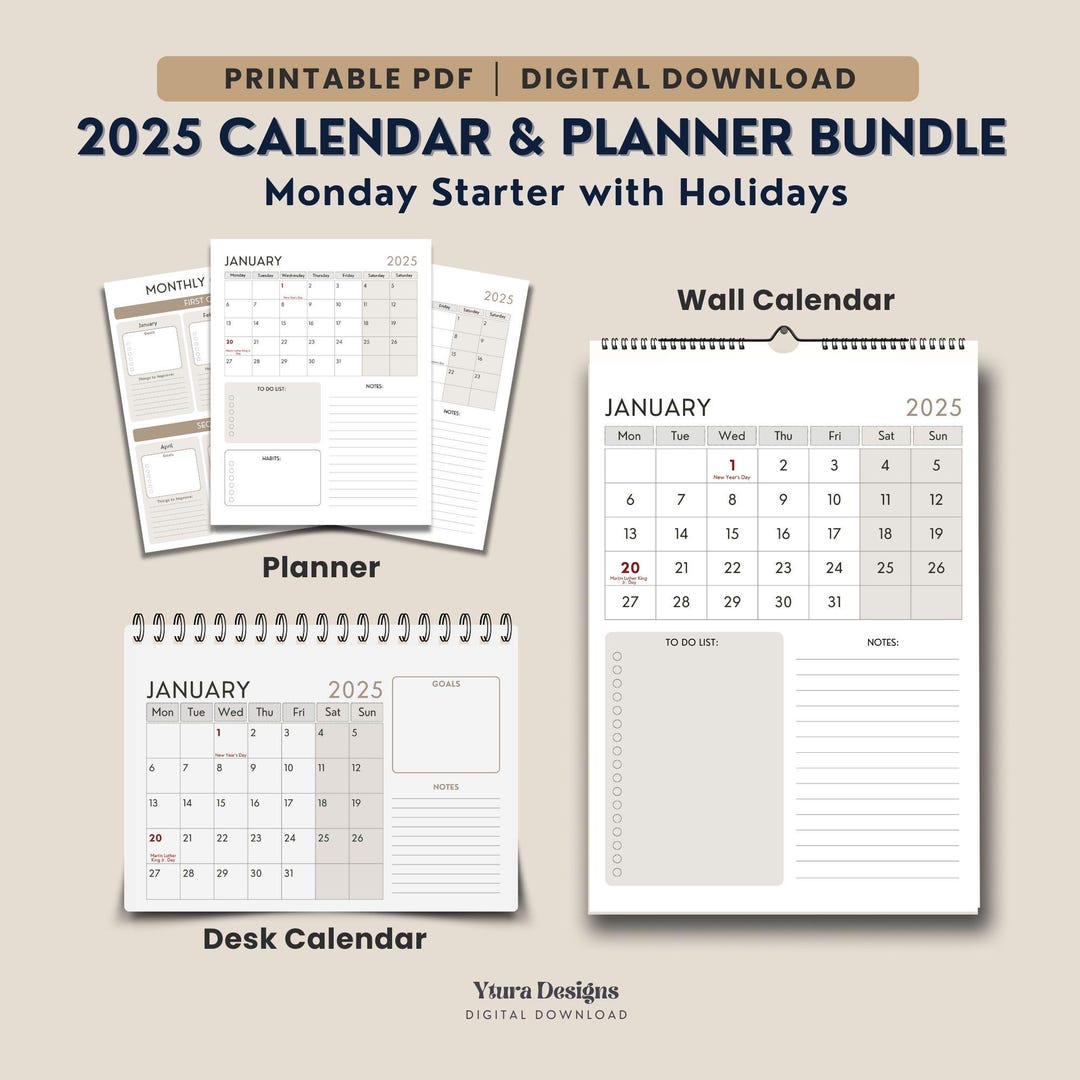2025 Calendar, 2025 Planner, Desk Calendar, Wall Calendar 2025, Yearly ...