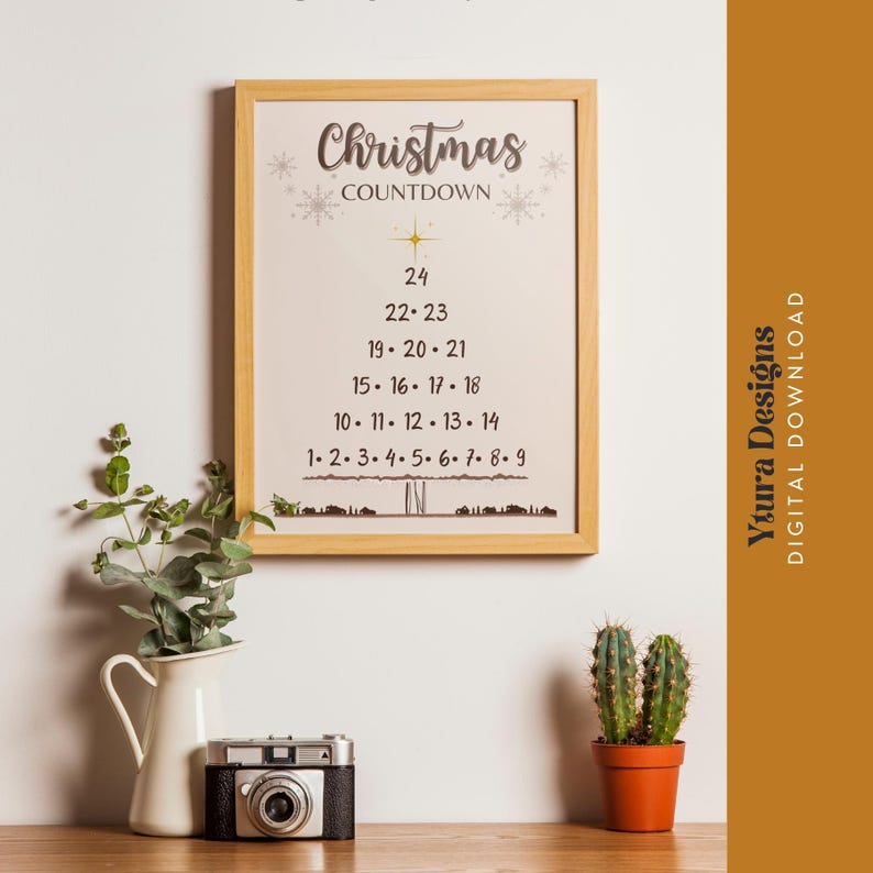 Christmas Countdown Poster, Holiday Countdown Poster, Christmas ...