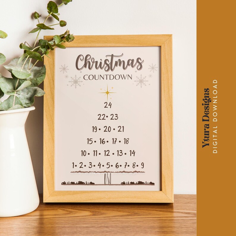Christmas Countdown Poster, Holiday Countdown Poster, Christmas ...
