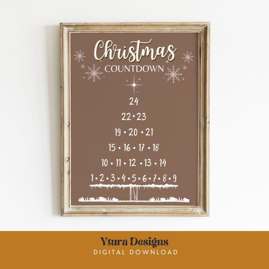 Christmas Countdown, Christmas Poster, Holiday Countdown, Holiday Decor ...