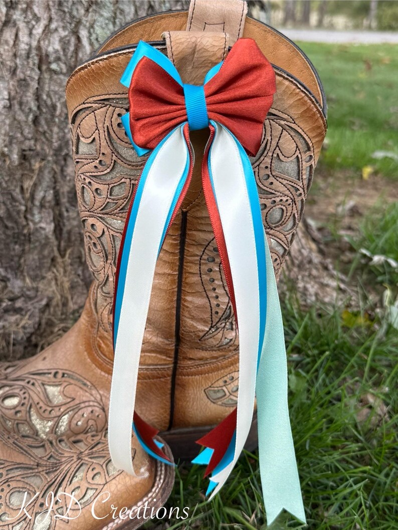 Lazos para botas vaqueras: color óxido, turquesa y cinta blanca ...
