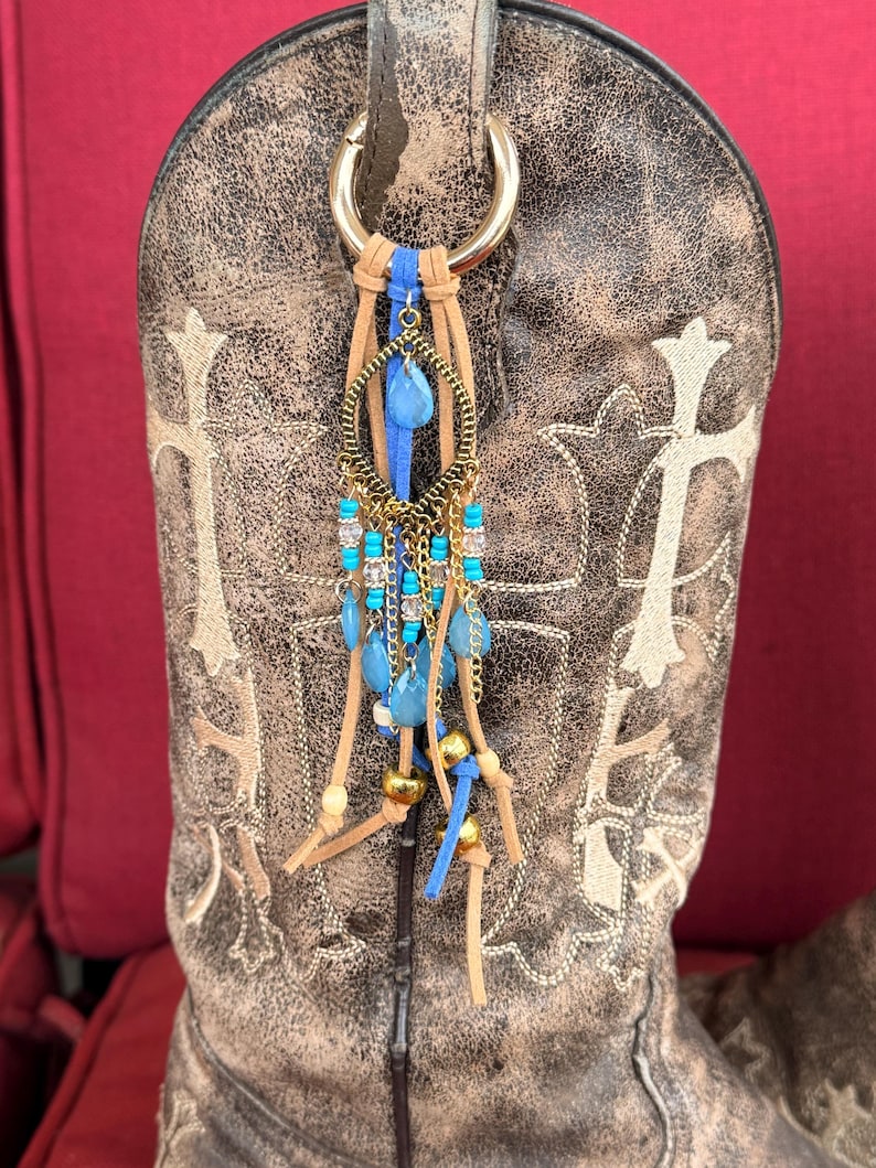 Boho Leather Beaded Fringe Boot Bling Jewelry Toppers: Leather Fringe ...