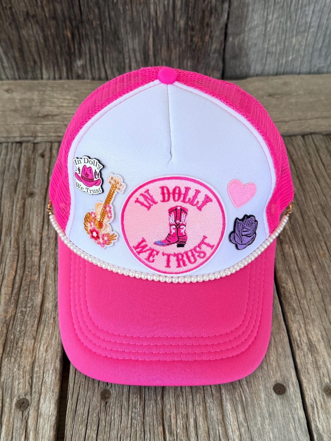 Pink in Dolly We Trust Country Music Western Cowgirl Trucker Hat W ...
