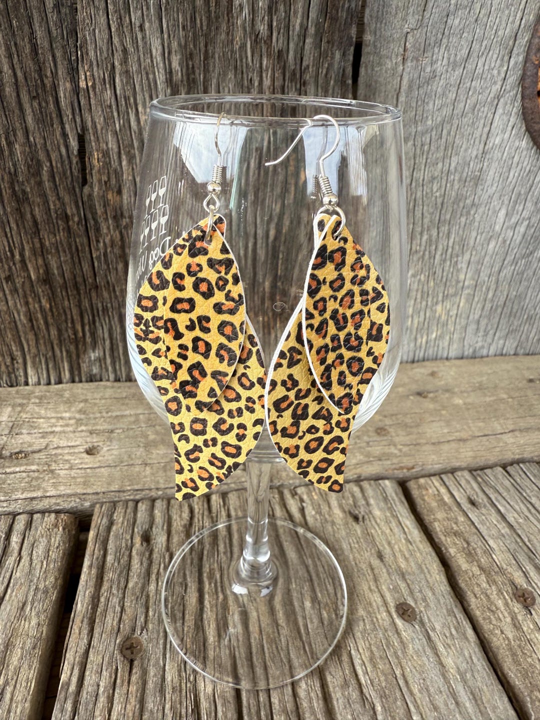 Women’s Chic Boho Leopard Print Faux Leather Dangle Earrings - Etsy