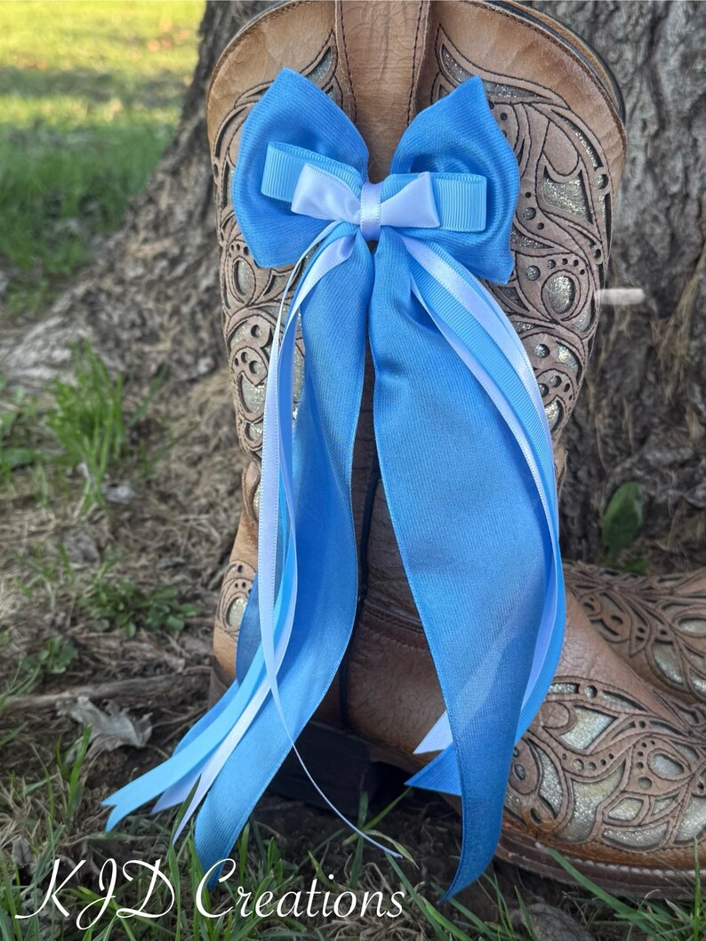 Light Blue & White Western Boot Bows: North Carolina Foot Ball Game Day ...