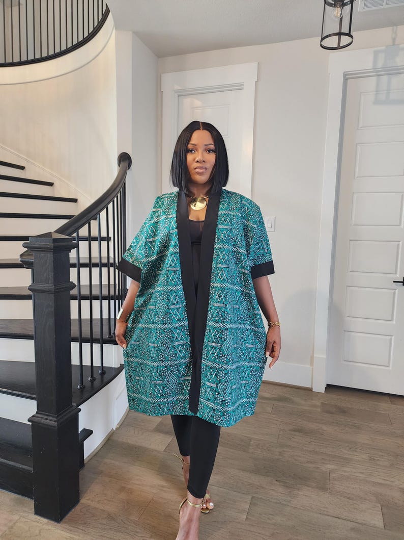 African Print Kimono/ Traditional Kimono/ Nigerian Kimono/ankara Kimono ...