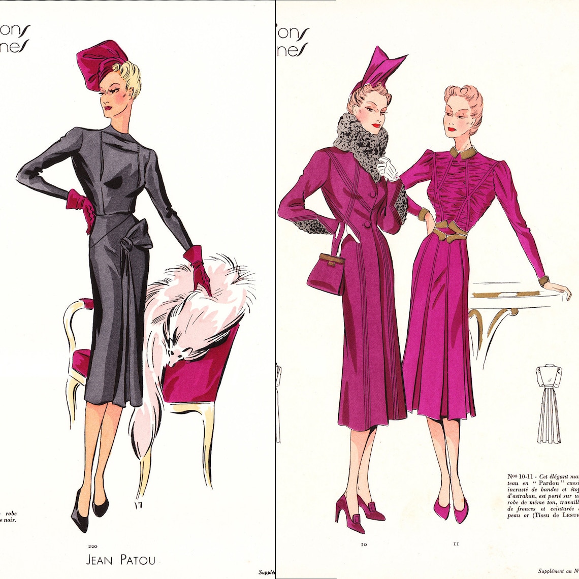 PDF of 30s haute couture designer vintage fashion catalog | Etsy