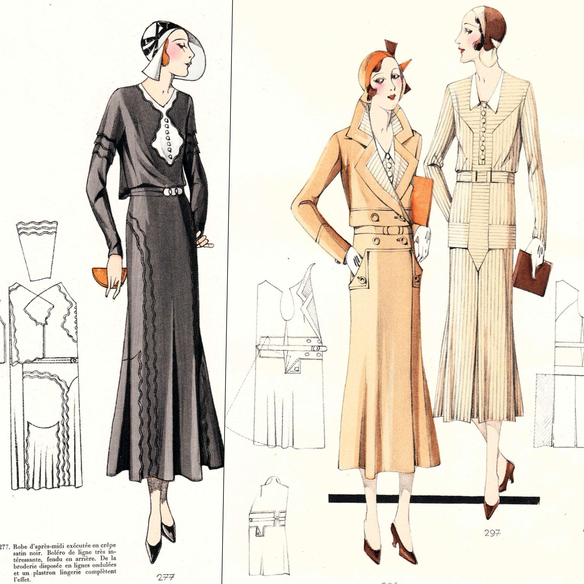 30s French Couture Fashion Catalog • Summer 1931 "croquis Original, 41 ...