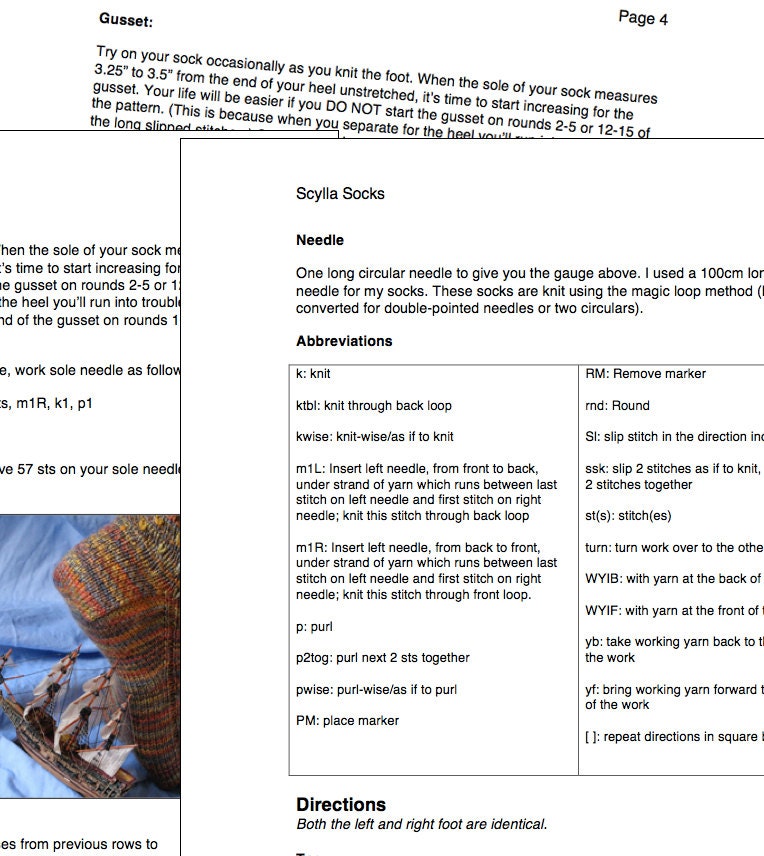 SCYLLA - Sock Knitting Pattern - Toe-up and Perfect for Variegated ...