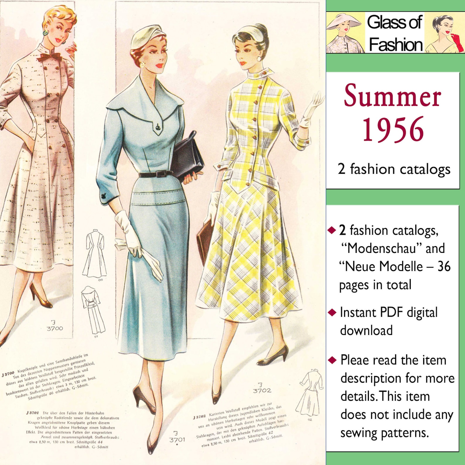 50s Fashion Catalogs • "neue Modelle" Summer 1956 • PDF Instant ...