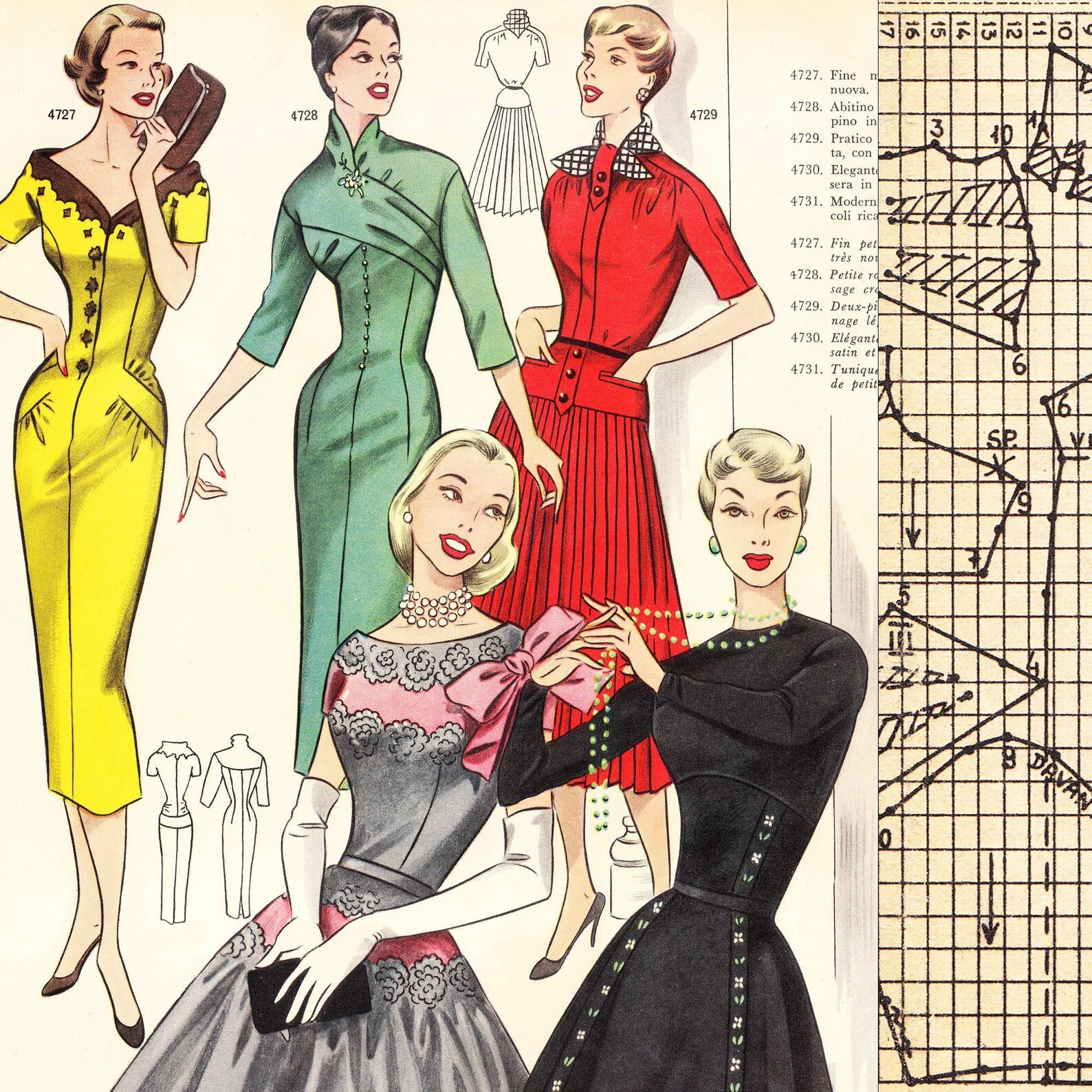 Pdfs of Vintage 50s Pattern Drafting System Instant Download - Etsy