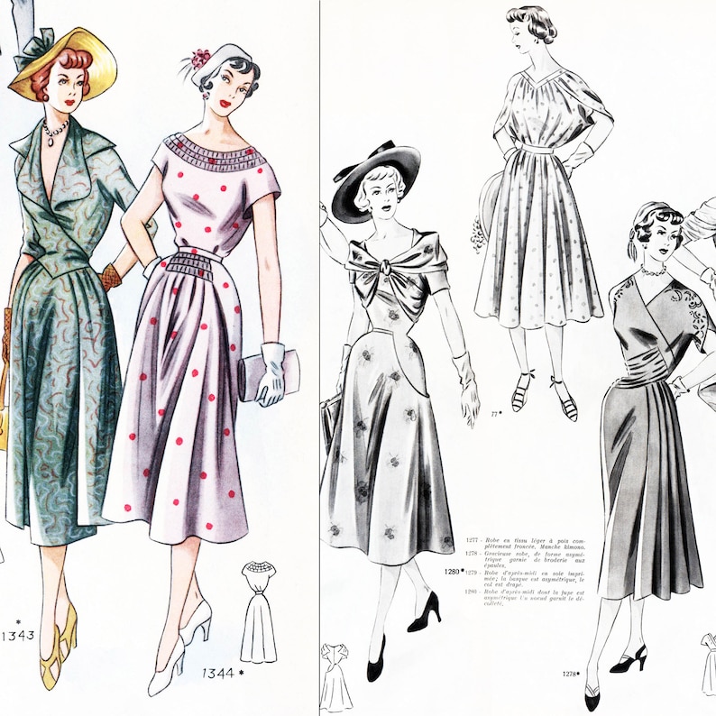 Pdfs of Vintage 50s Pattern Drafting System Instant Download Summer ...