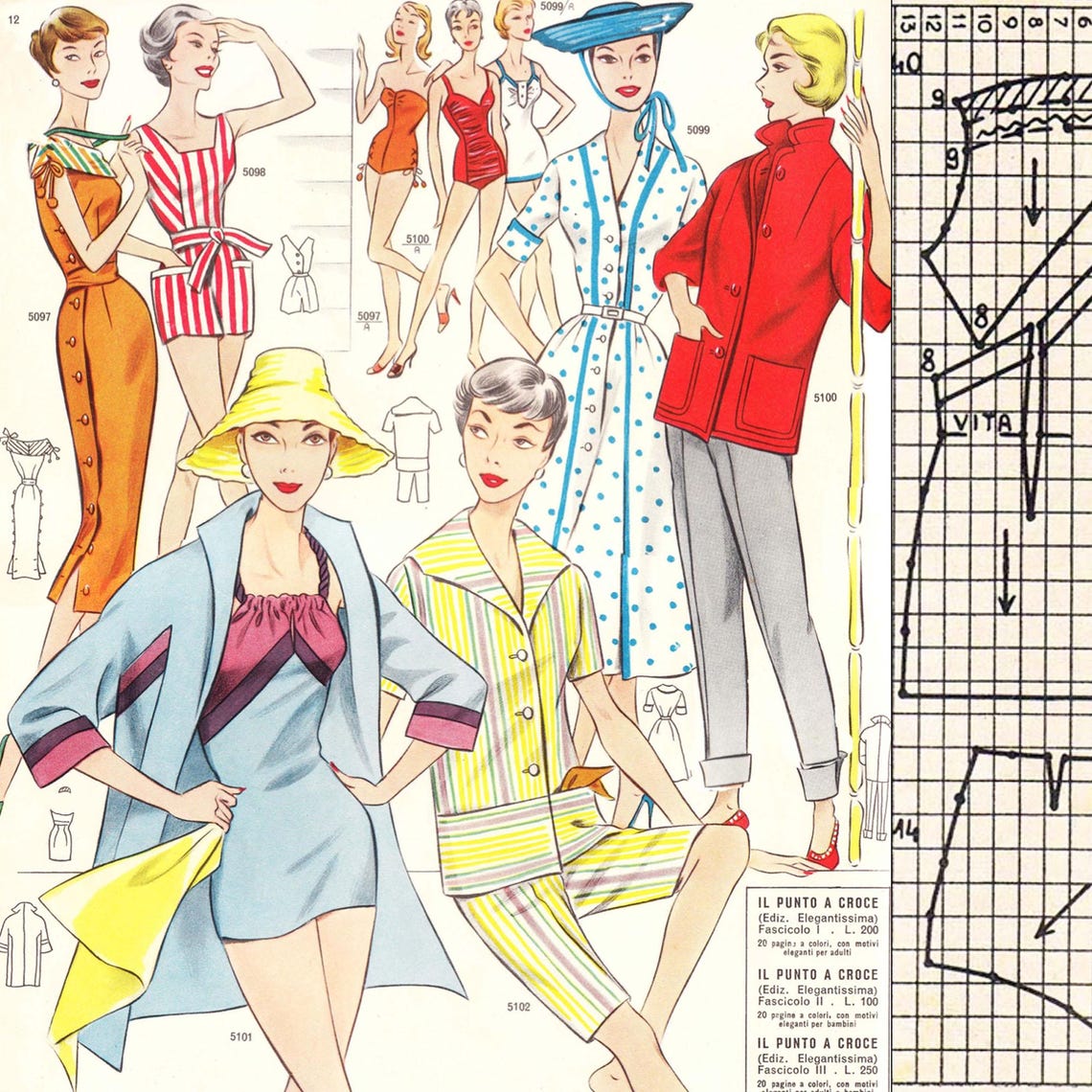 1950s Sewing Pattern Drafting System • Summer 1957 • PDF Instant ...