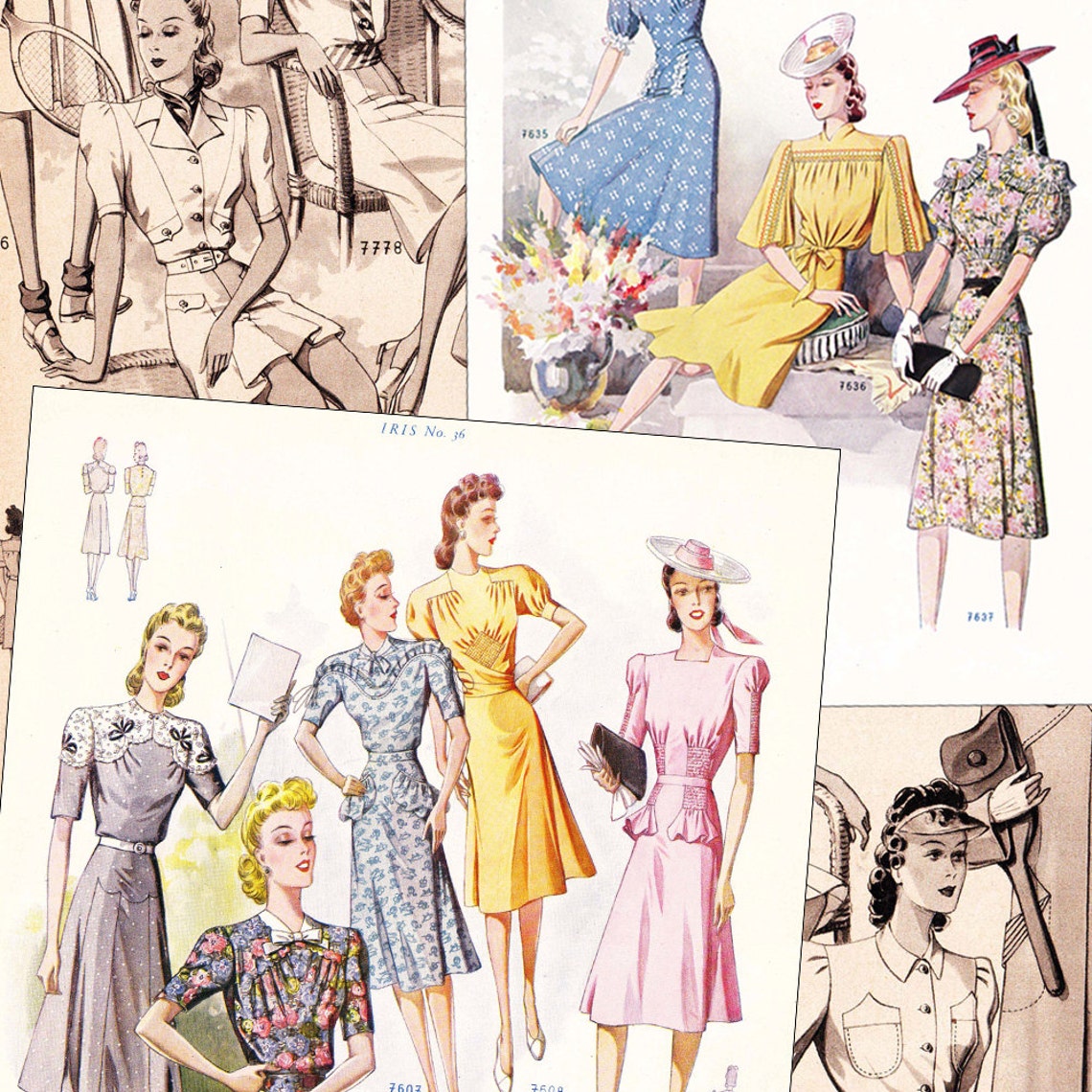 Pdfs of 40s Summer French Fashion Catalog Iris Instant - Etsy