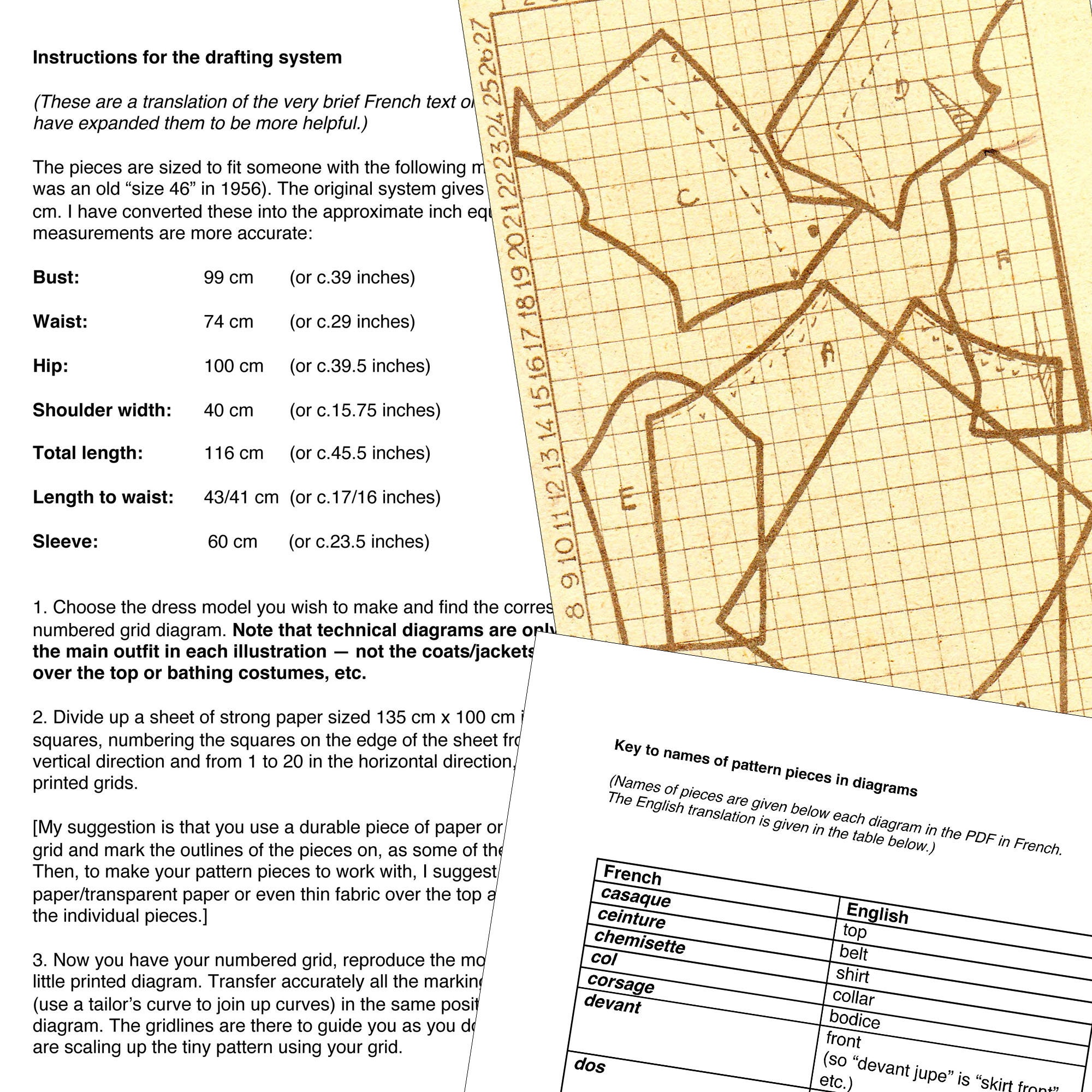Pdfs of Vintage 50s Sewing Pattern Drafting System Summer - Etsy