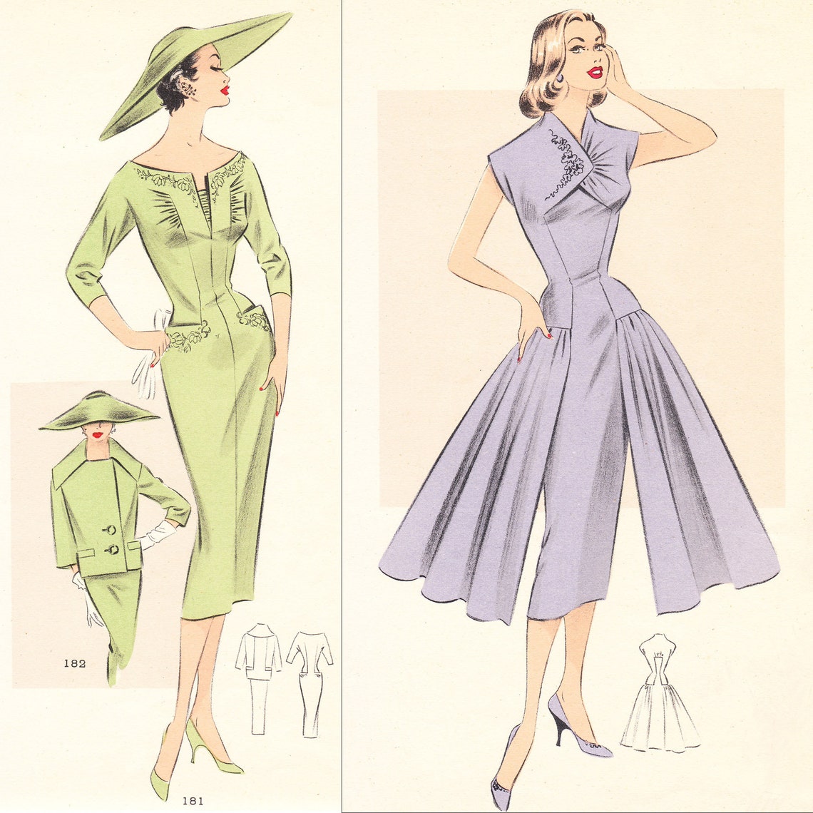 Pdfs of Vintage 50s Sewing Pattern Drafting System Summer | Etsy