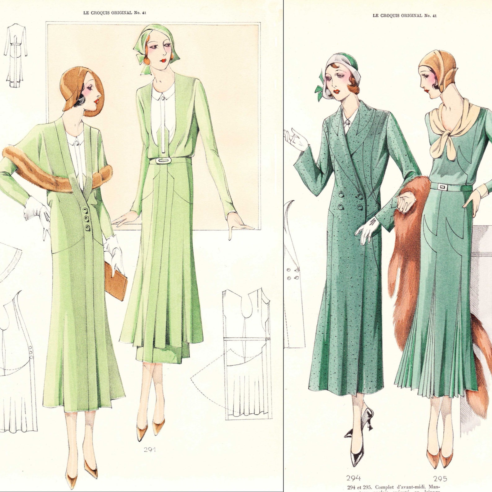 30s French Couture Fashion Catalog • Summer 1931 "croquis Original, 41 ...