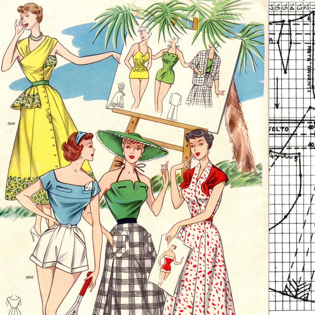 Pdfs of Vintage 50s Pattern Drafting System Instant Download - Etsy