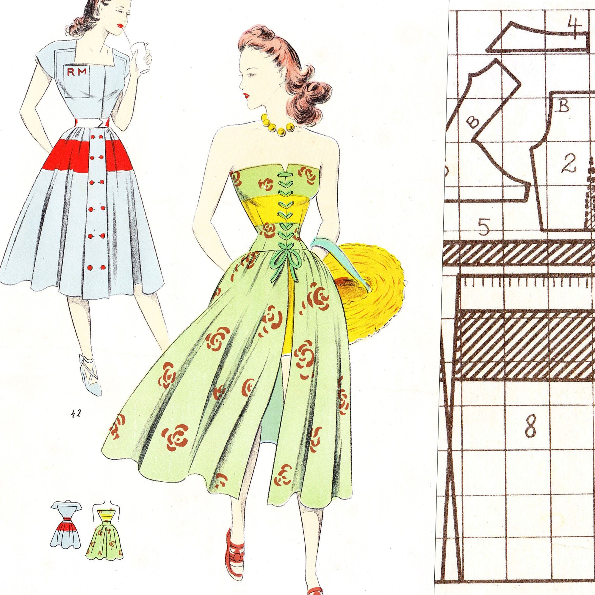 Pdfs of 40s Pattern Drafting System for Sewing Summer 1948 - Etsy