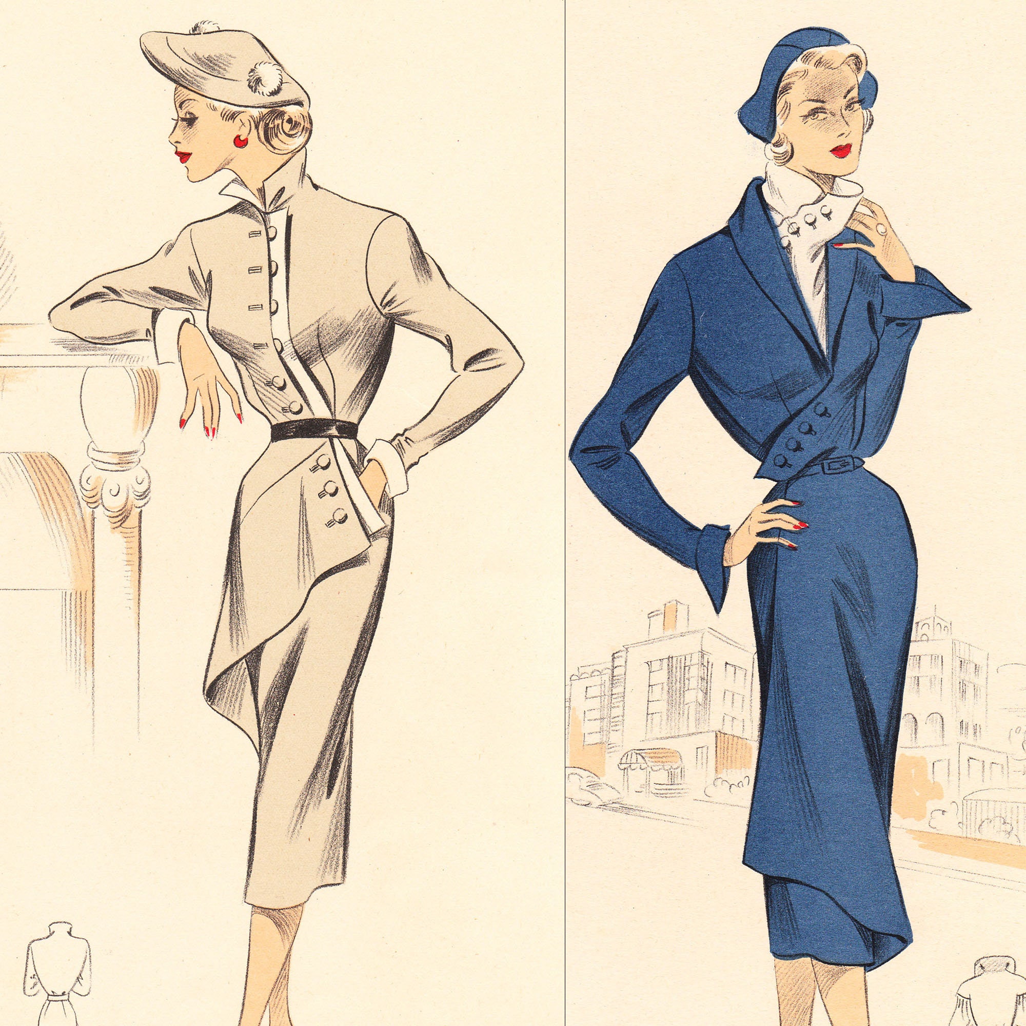 Pdfs of Vintage 50s Sewing Pattern System Winter 1951 - Etsy