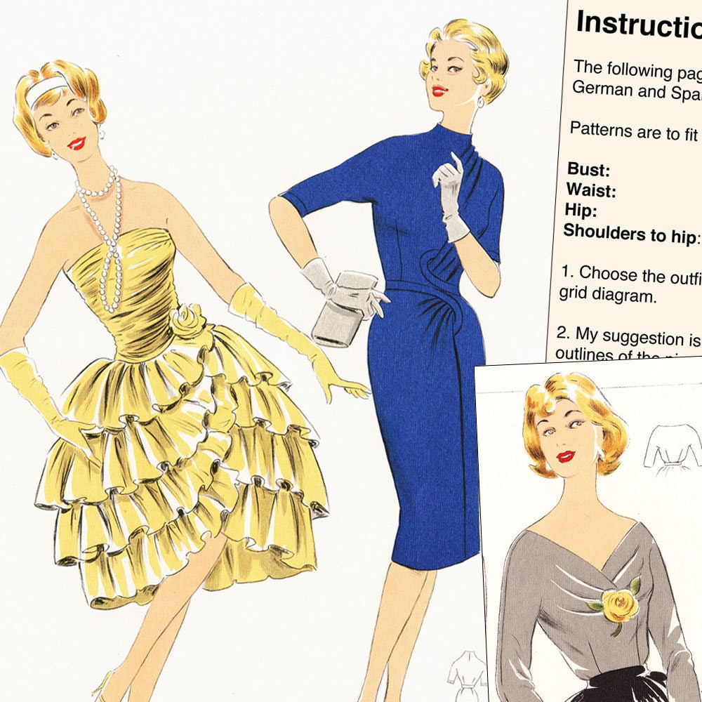 PDFs of vintage pattern drafting system 60 pages Winter | Etsy