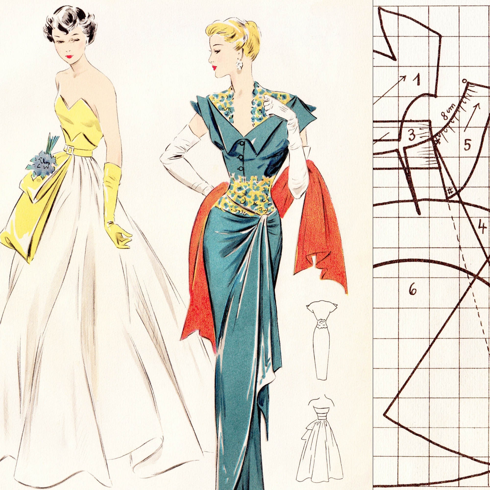 Pdfs of Vintage 50s Sewing Pattern System Winter Season 1951 - Etsy