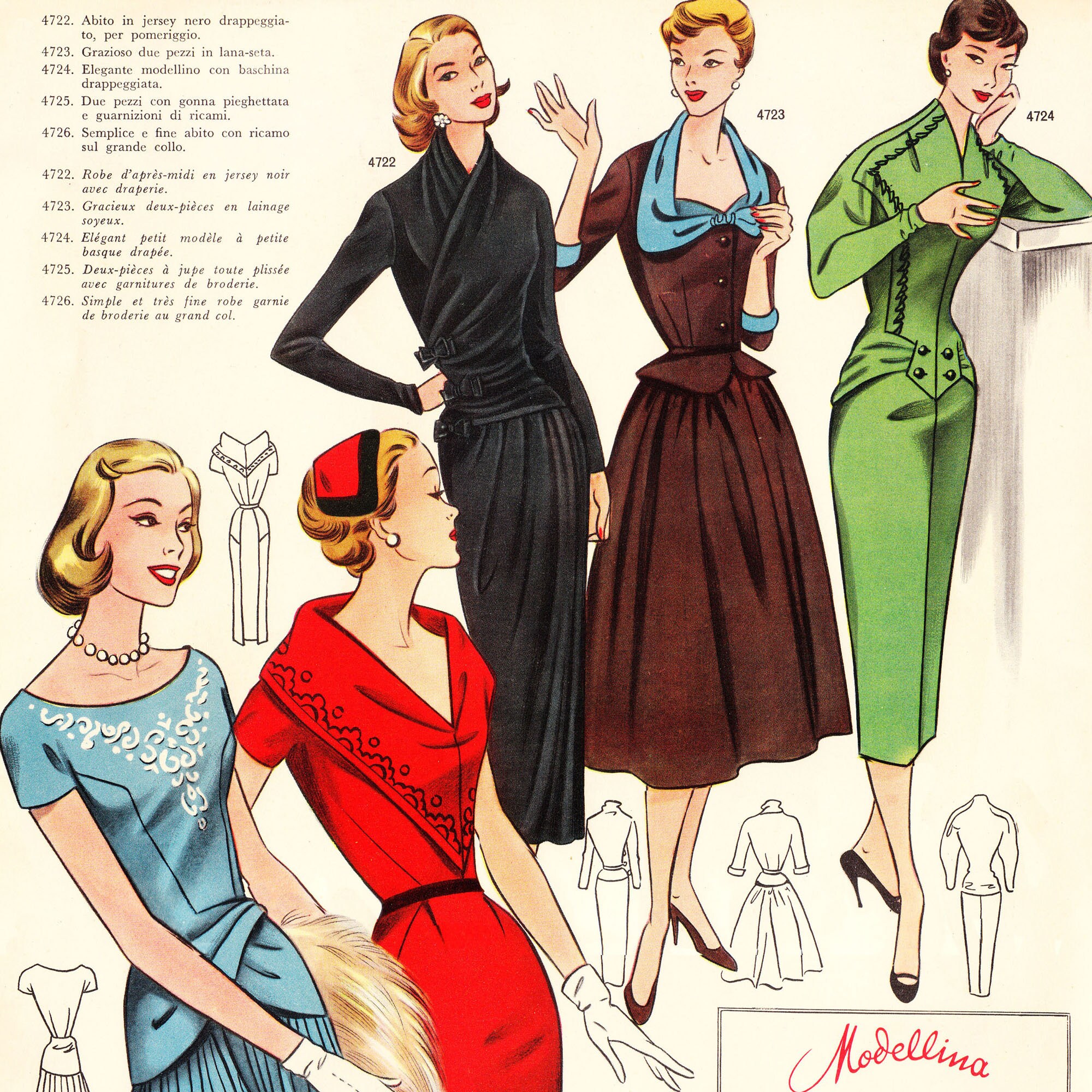 Pdfs of Vintage 50s Pattern Drafting System • Instant Download • Autumn/winter 1956 - Etsy