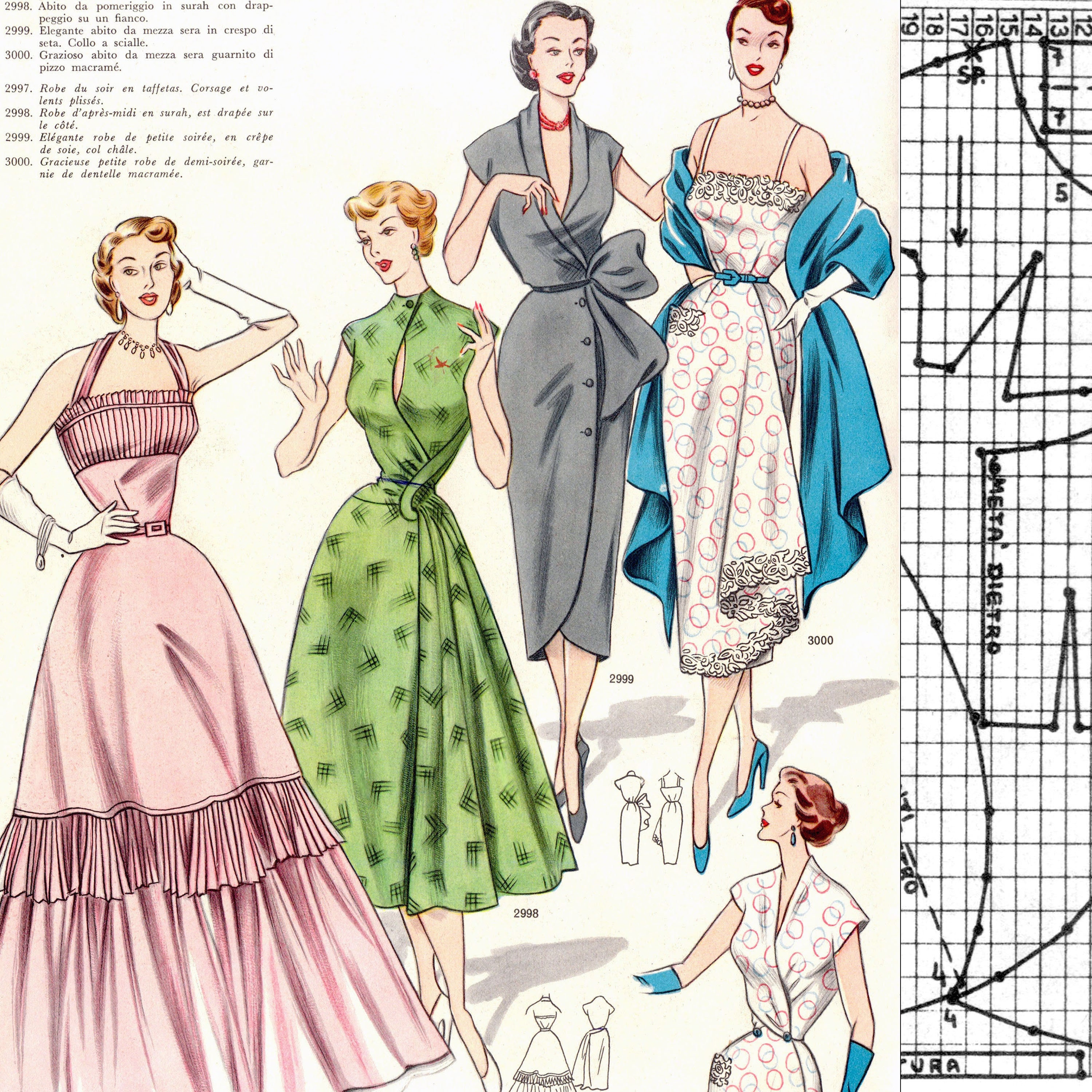 Pdfs of Vintage 50s Pattern Drafting System Instant Download - Etsy