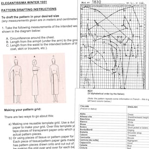 Pdfs of Vintage 50s Pattern Drafting System • Instant Download • Winter ...