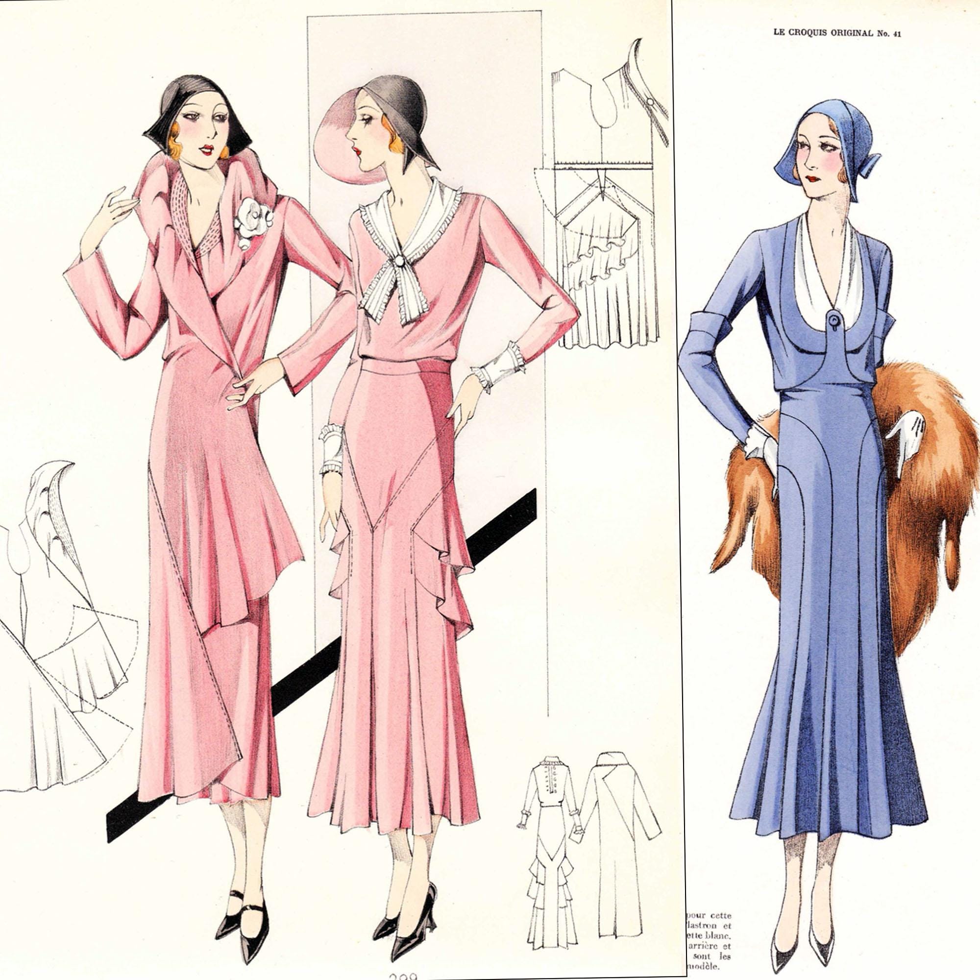 30s French Couture Fashion Catalog • Summer 1931 "croquis Original, 41 ...