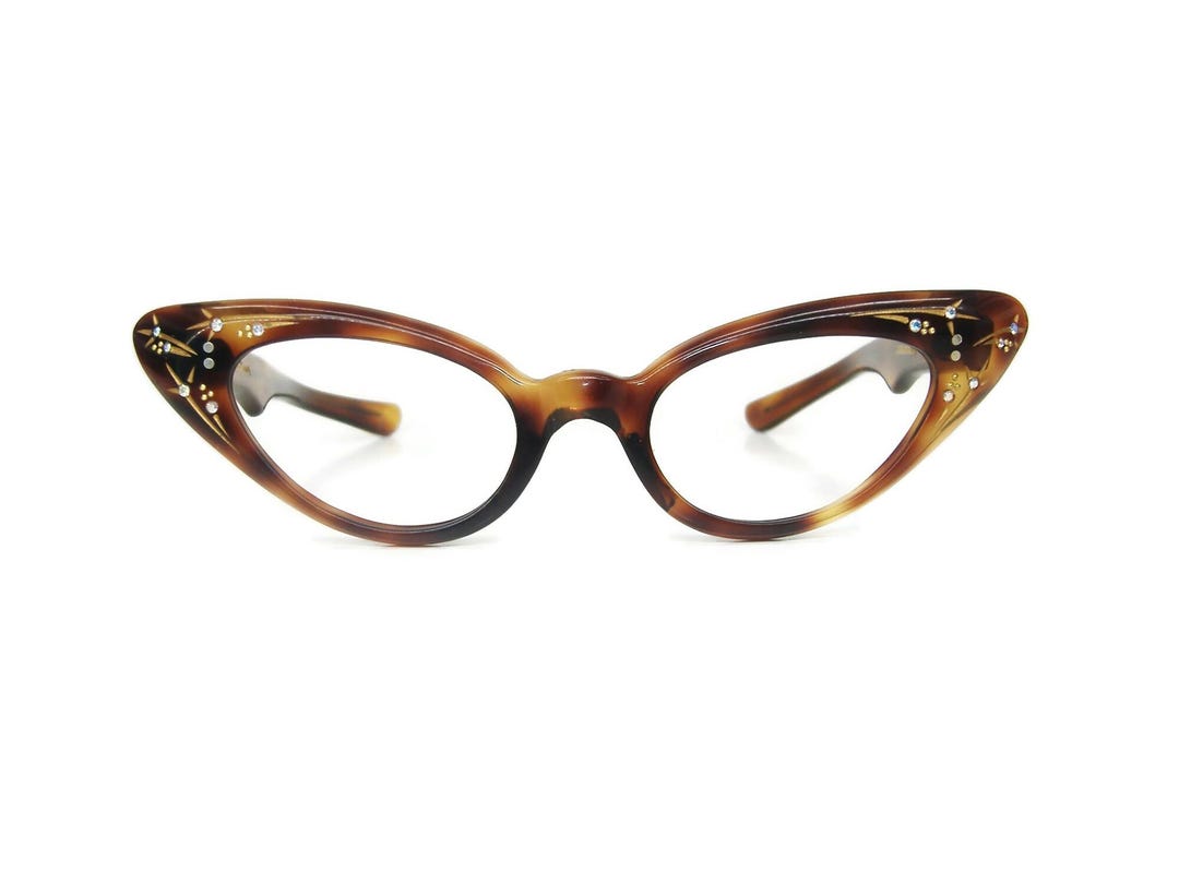 Vintage France Pointy Cat Eye Glasses or Sunglasses Tortoise Frame With ...
