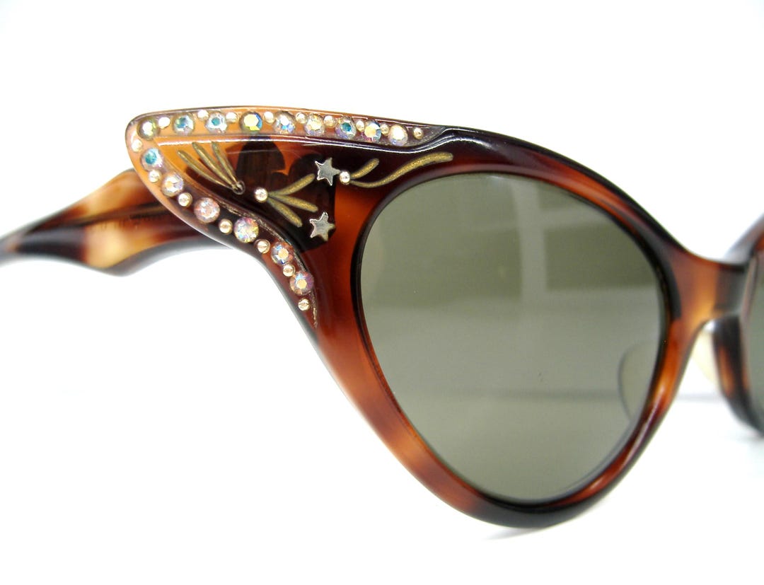 Vintage 50s Pointy Cat Eye Glasses Sunglasses Eyewear Frames With ...