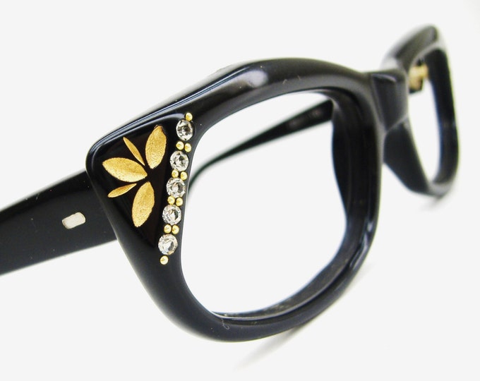 Vintage 60s Bling Bling Cat Eye Glasses Eyeglasses Sunglasses NOS - Etsy