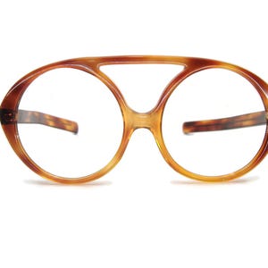 Vintage French 70s Wild Futuristic Round Tortoise Eyeglasses or ...